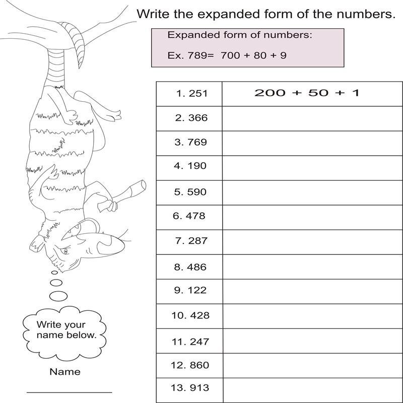 Expanded Form 3digit 