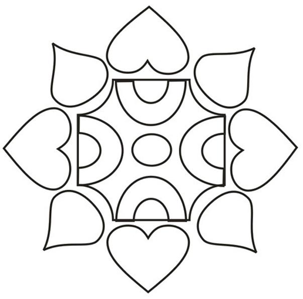Rangoli Design Coloring Printable Page For Kids 5